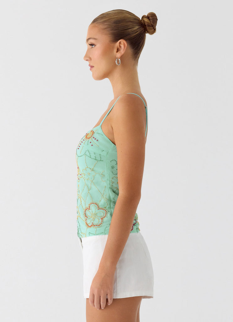 Be Alright Beaded Top - Turquoise – Peppermayo US