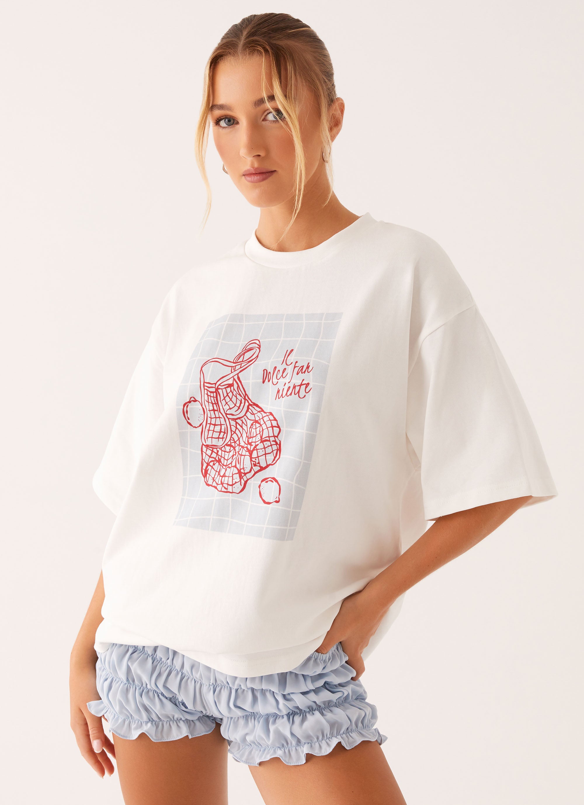 Born To Have Fun Oversized Graphic Tee - White – Peppermayo US
