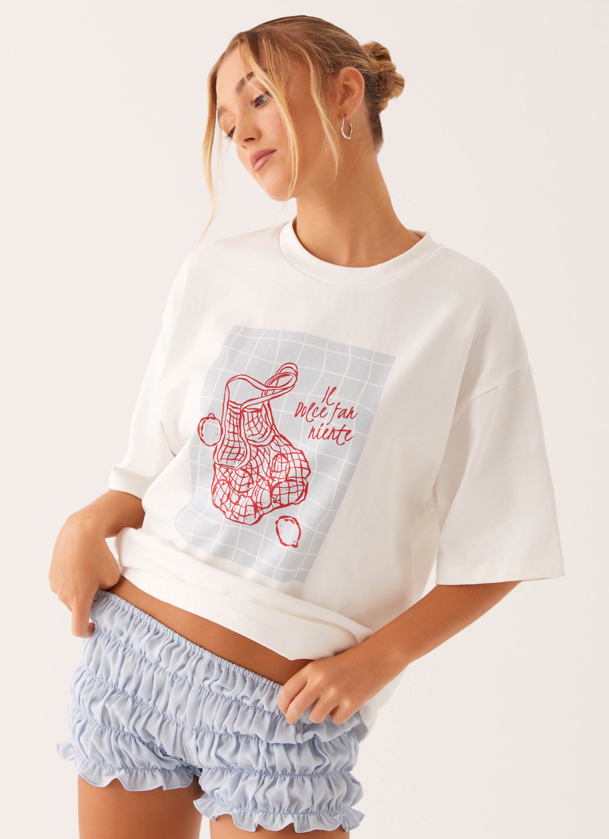 Born To Have Fun Oversized Graphic Tee - White – Peppermayo US