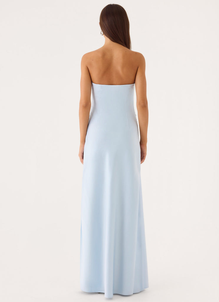Conni Strapless Maxi Dress - Blue – Peppermayo US
