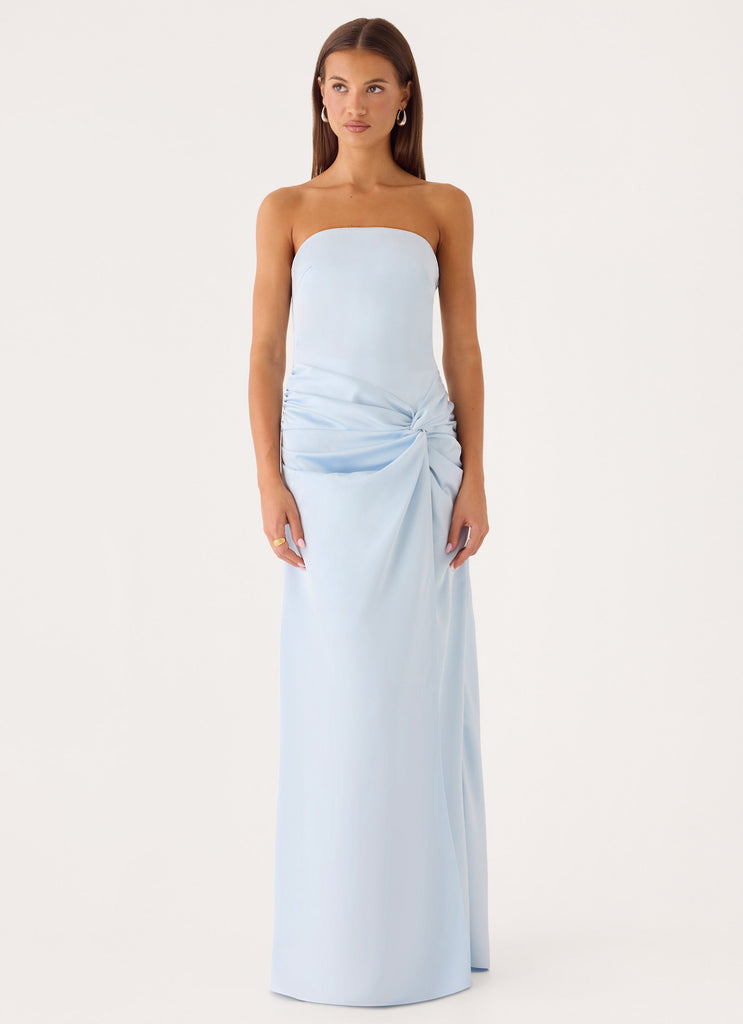 Conni Strapless Maxi Dress - Blue – Peppermayo US