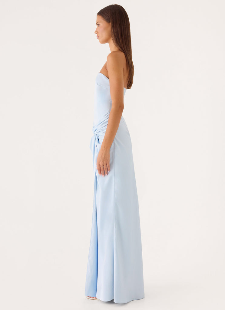 Conni Strapless Maxi Dress - Blue – Peppermayo US