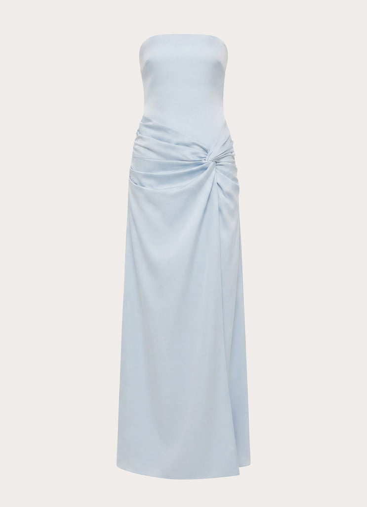 Conni Strapless Maxi Dress - Blue – Peppermayo US