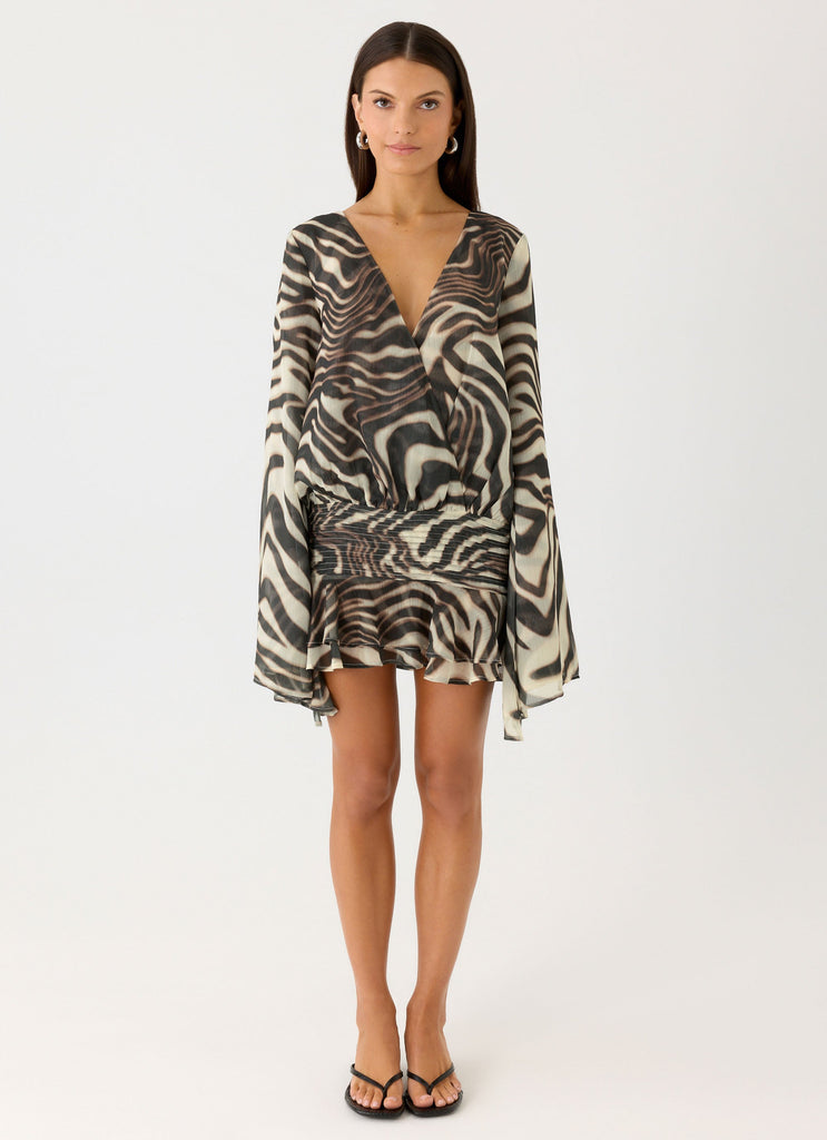 Elisana Mini Dress - Zebra – Peppermayo US
