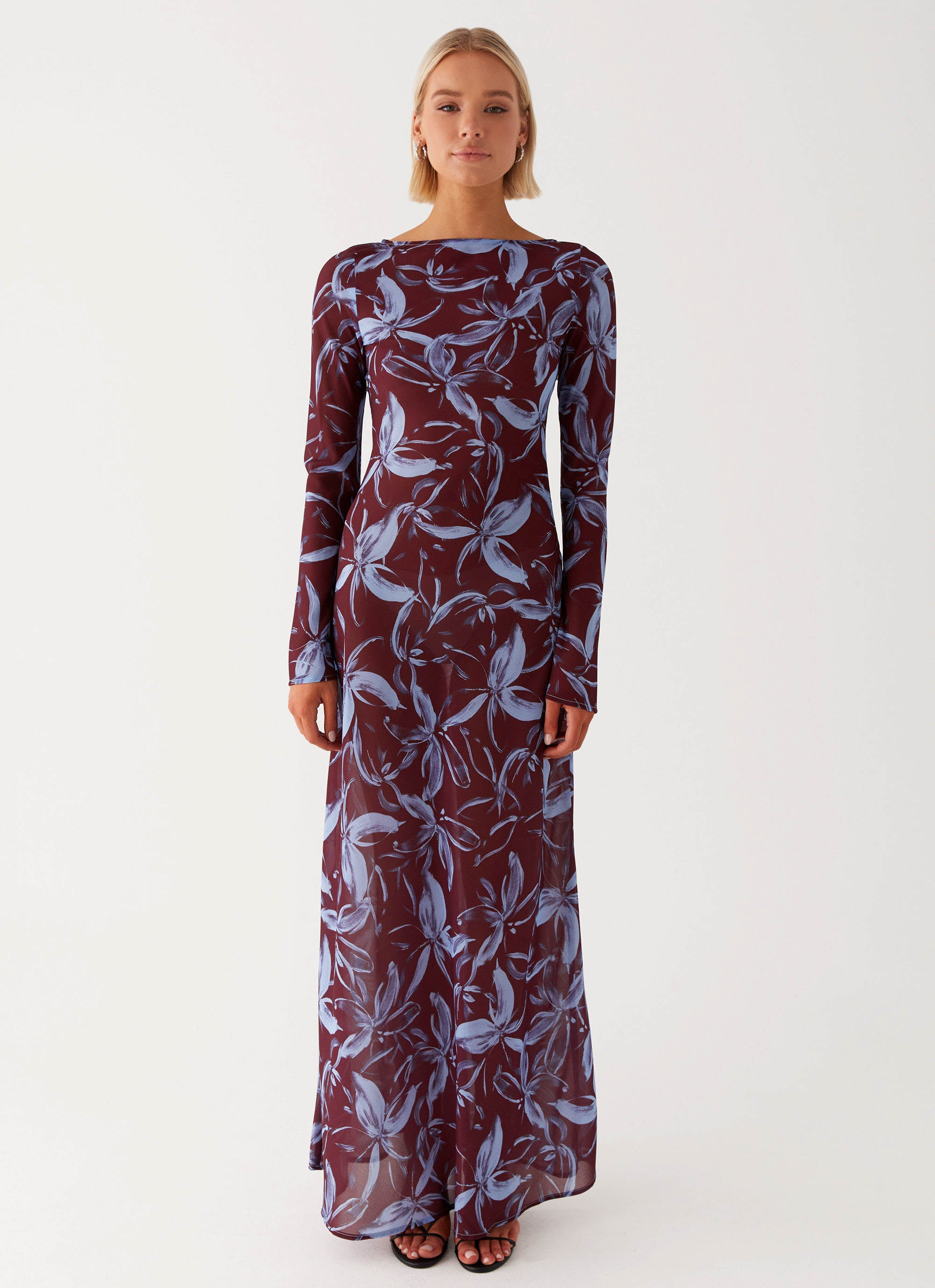 Lorde Maxi Dress - Brown Purple Floral – Peppermayo US