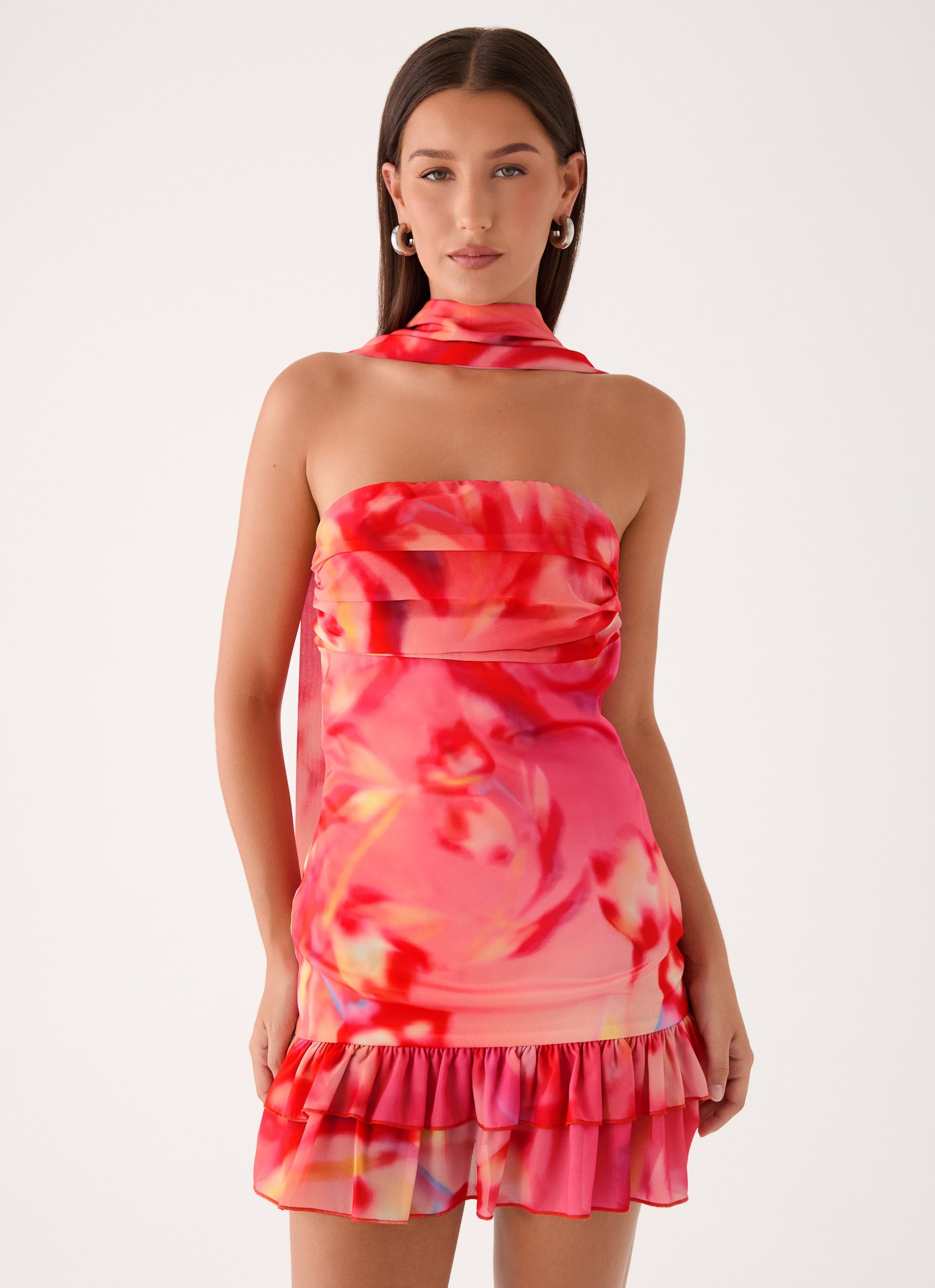 Manon Scarf Mini Dress - Sun Blushed Bloom – Peppermayo US