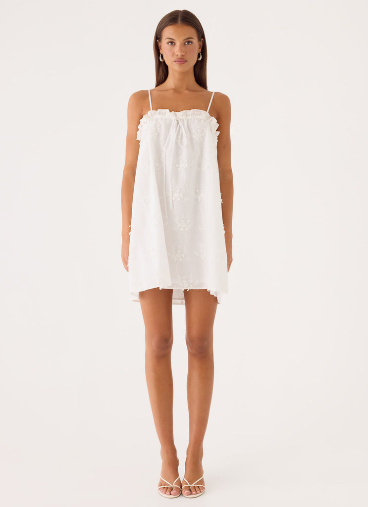 Mianna Cotton Mini Dress - White – Peppermayo US