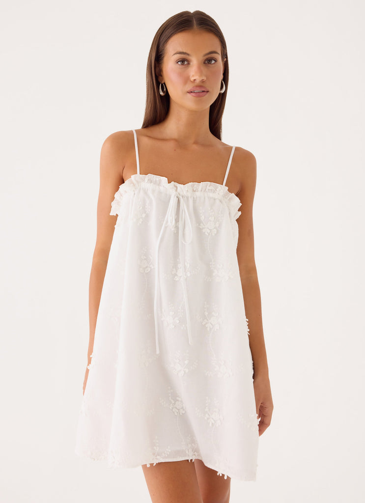 Mianna Cotton Mini Dress - White – Peppermayo US