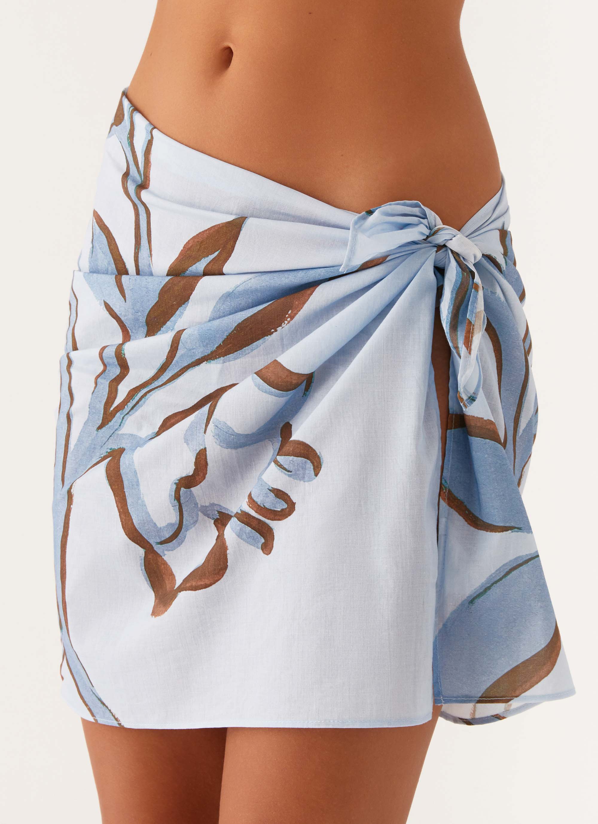 Ocean Is Calling Mini Sarong - Blue Floral Print – Peppermayo US