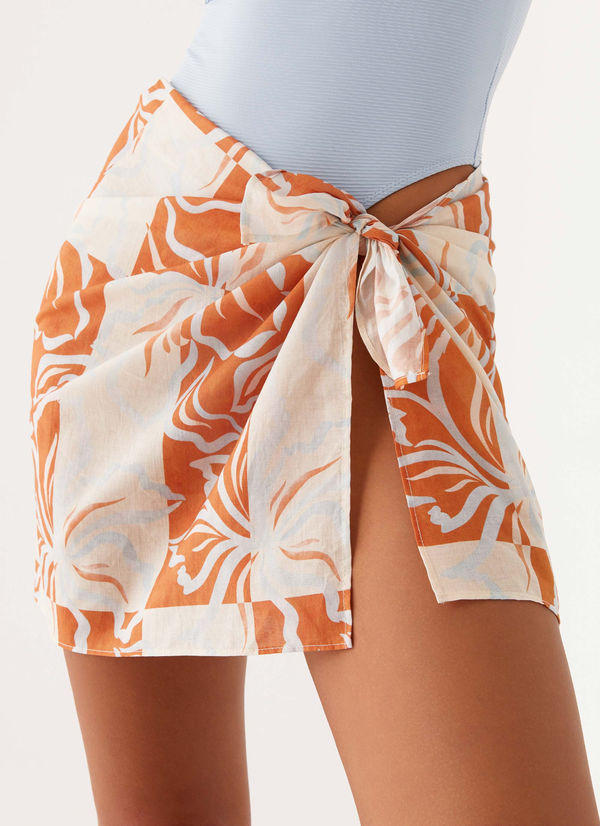 Ocean Is Calling Mini Sarong - Orange Blue Floral – Peppermayo US