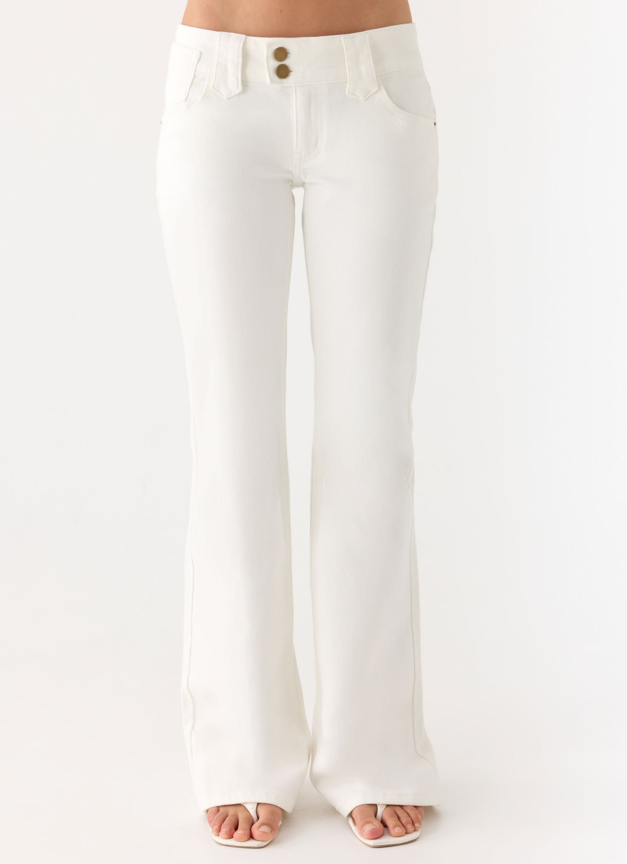 Robbie Super Low Denim Jeans - White – Peppermayo US