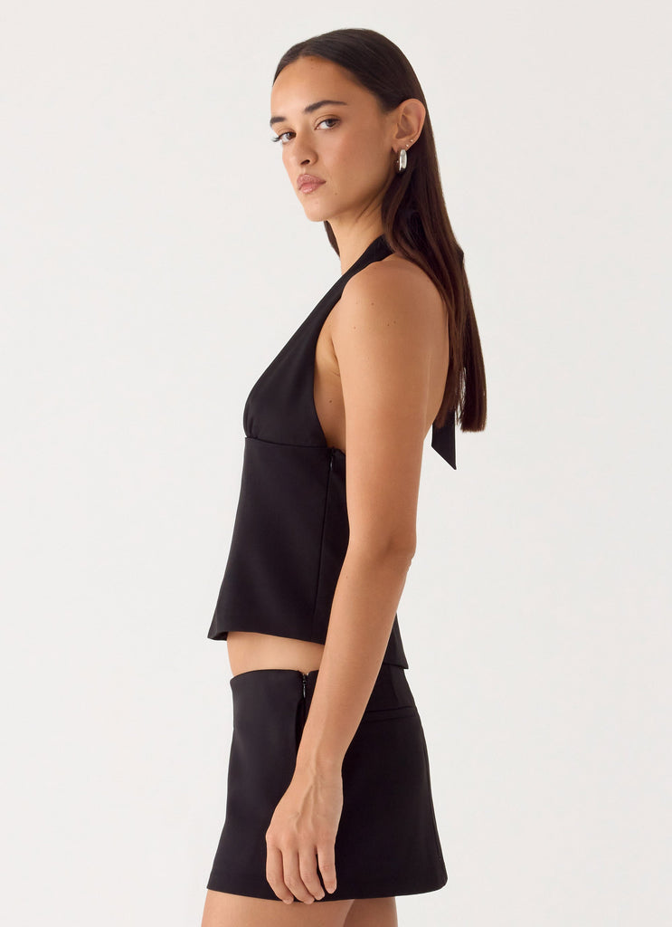 Rushing Around Halter Top - Black – Peppermayo US