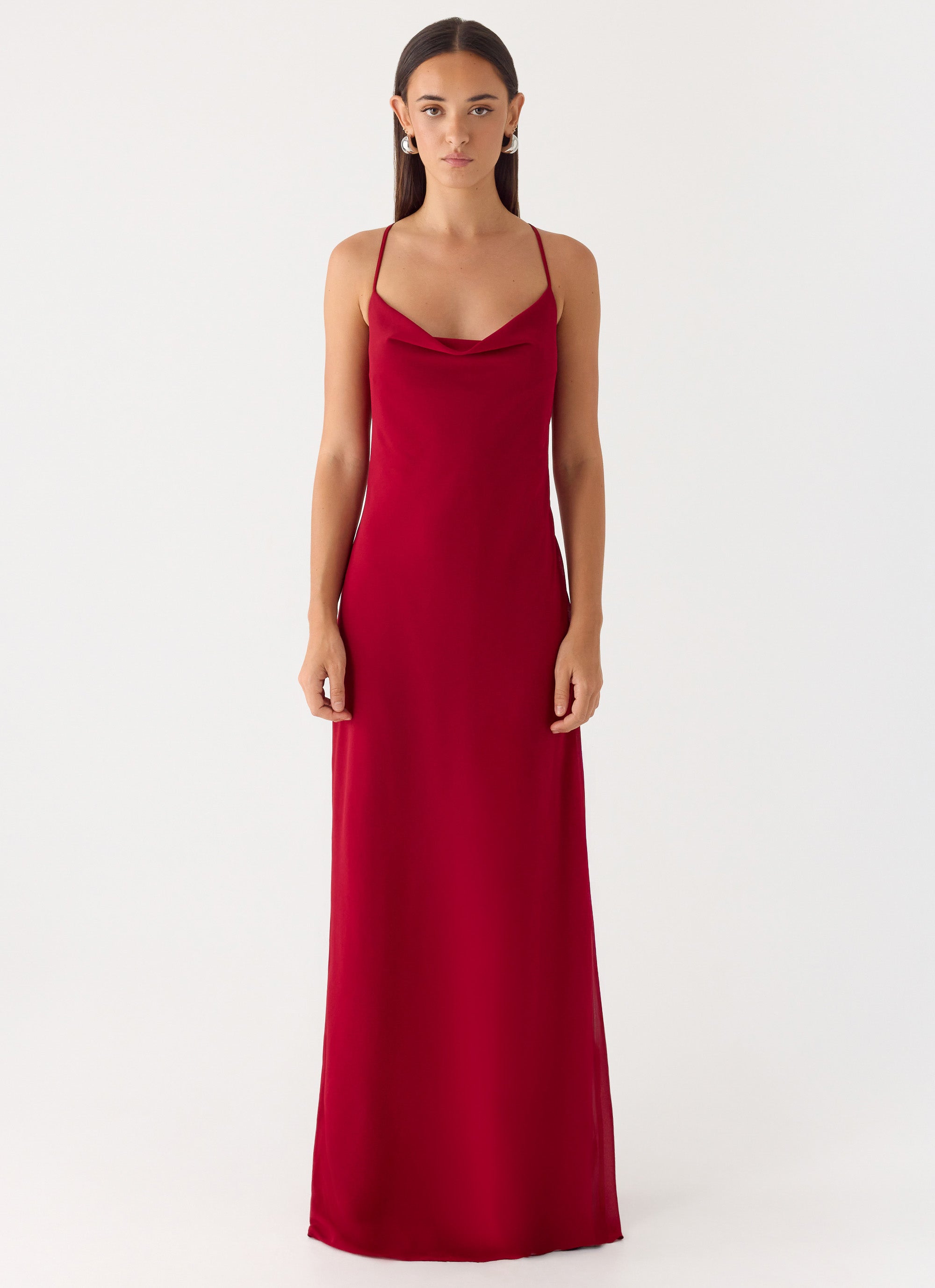 Saria Maxi Dress - Deep Red – Peppermayo US