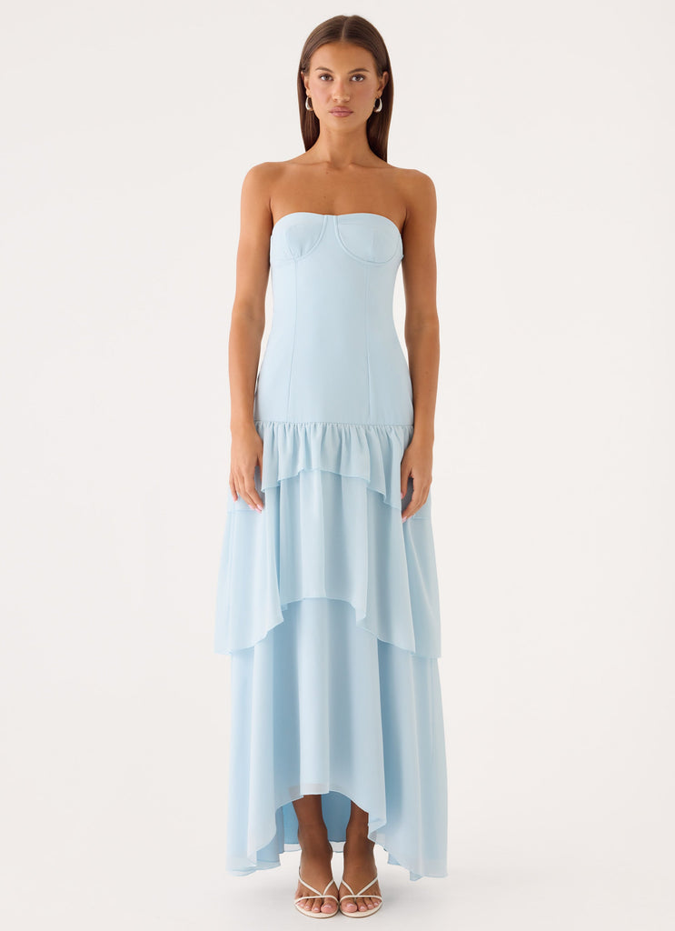 Sharn Strapless Maxi Dress - Blue – Peppermayo US