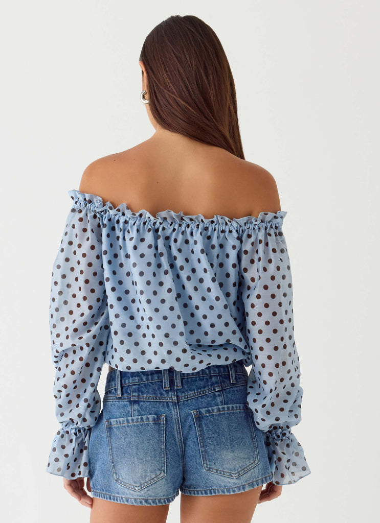 Tedara Top - Blue Mocha Dot – Peppermayo US