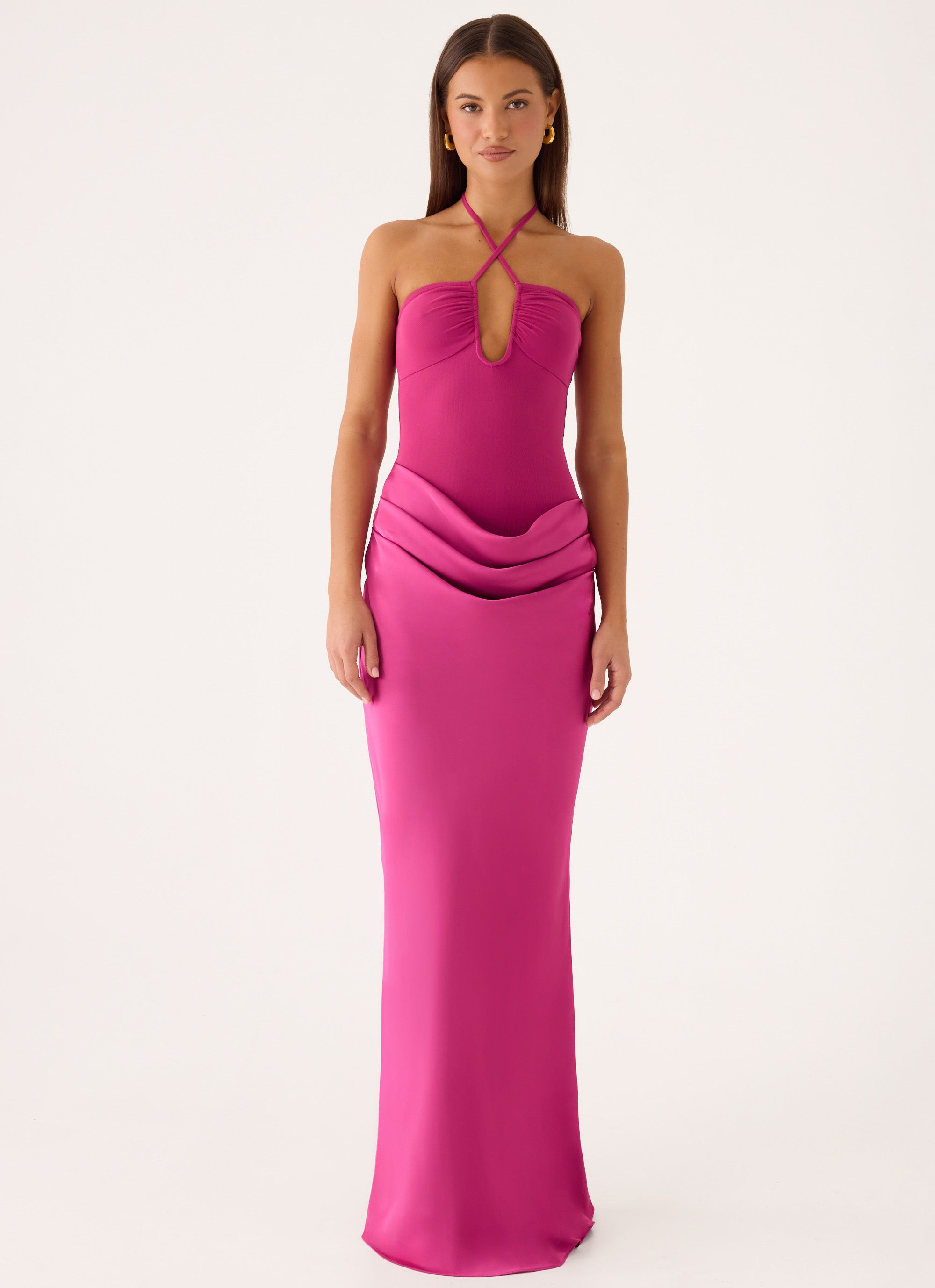Verner Halter Maxi Dress - Berry – Peppermayo US