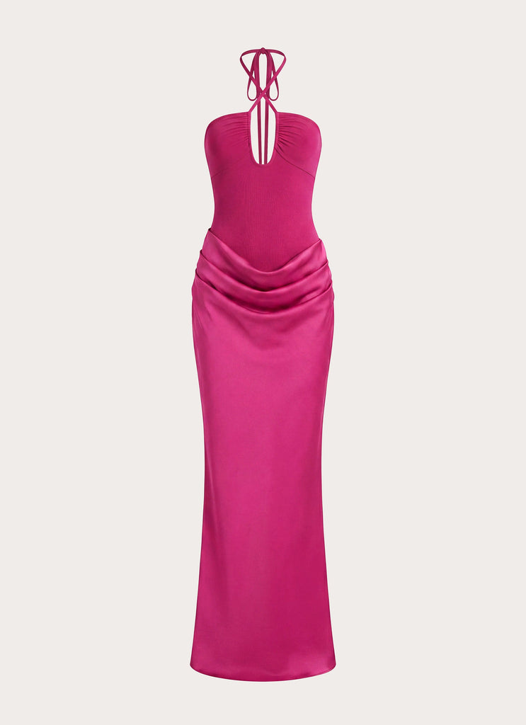 Verner Halter Maxi Dress - Berry – Peppermayo US