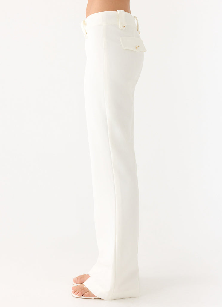 Weiss Low Rise Suiting Pants - White – Peppermayo US