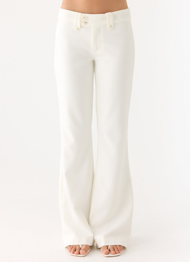 Weiss Low Rise Suiting Pants - White – Peppermayo US