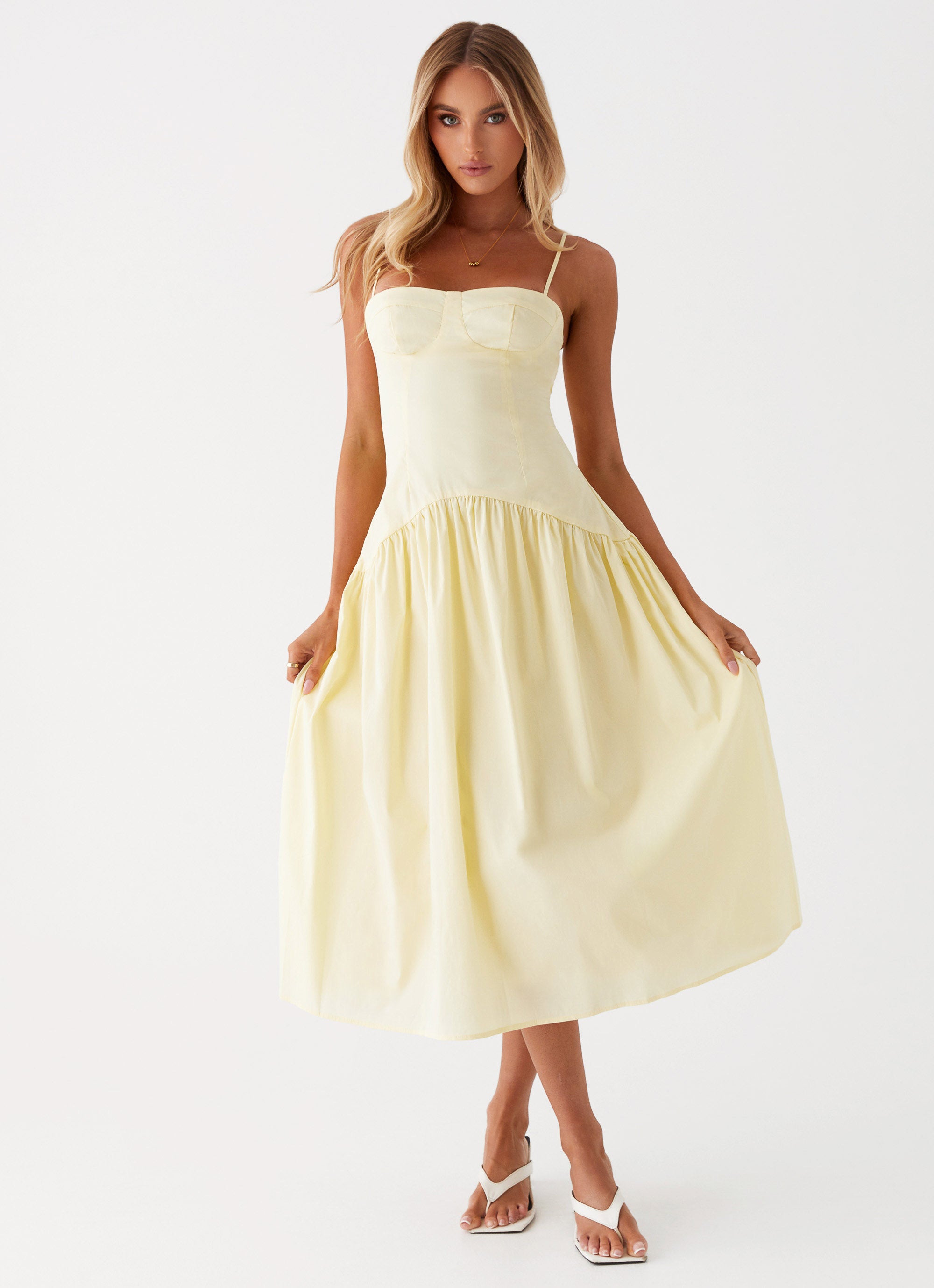 Yvette Corset Midi Dress - Yellow – Peppermayo US