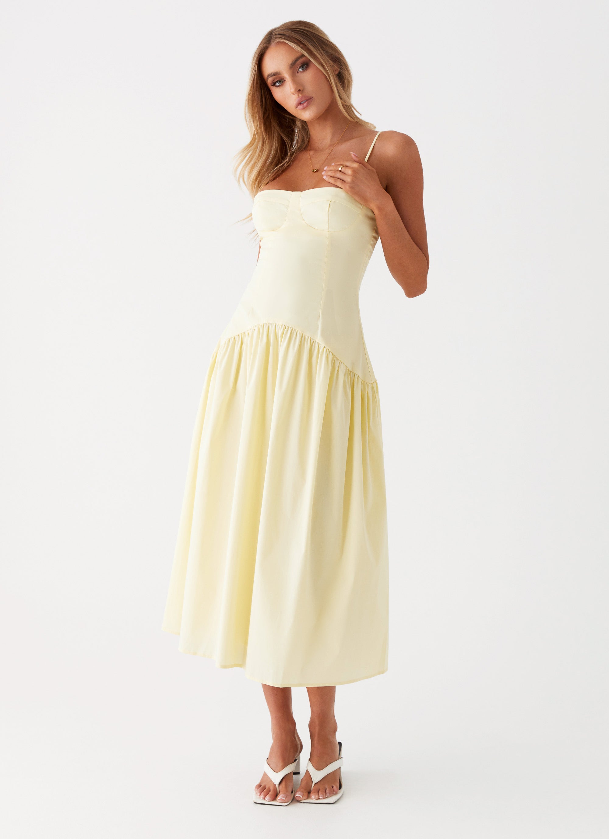 Yvette Corset Midi Dress - Yellow – Peppermayo US